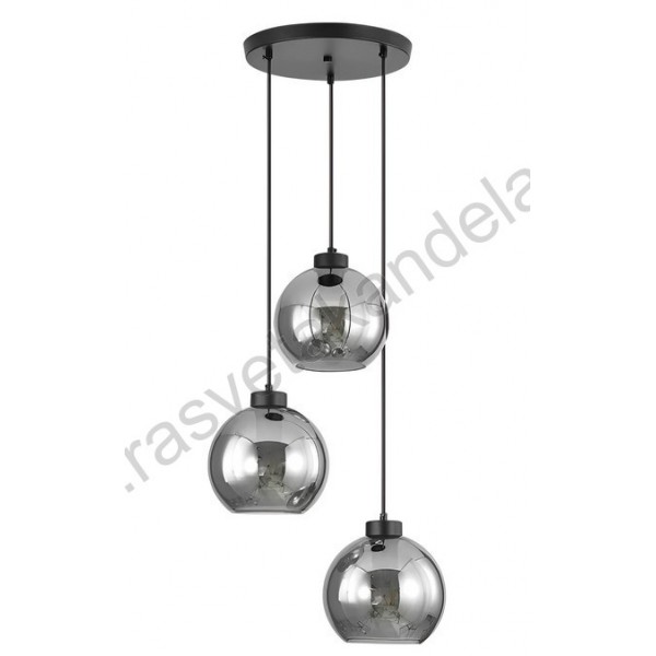 Visilica 3xE27 metal/smoke staklo S005