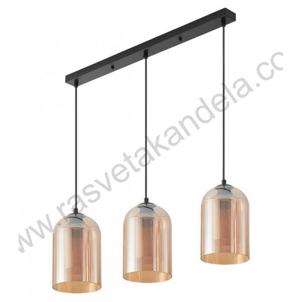 Visilica 3xE27 amber staklo