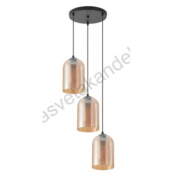 Visilica 3xE27 amber staklo