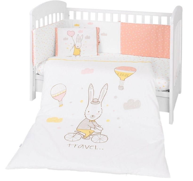 Kikka Boo Komplet posteljina za krevetac 6u1 Rabbits in love