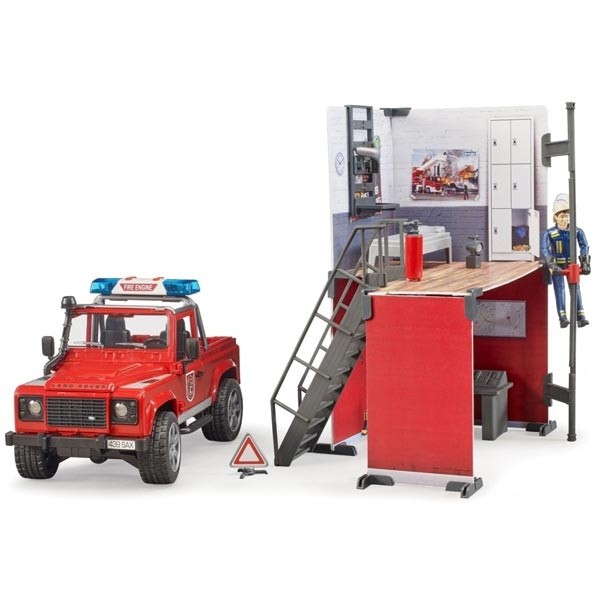 Bruder Land Rover sa vatrogasnom stanicom
Bruder Land Rover sa vatrogasnom stanicom