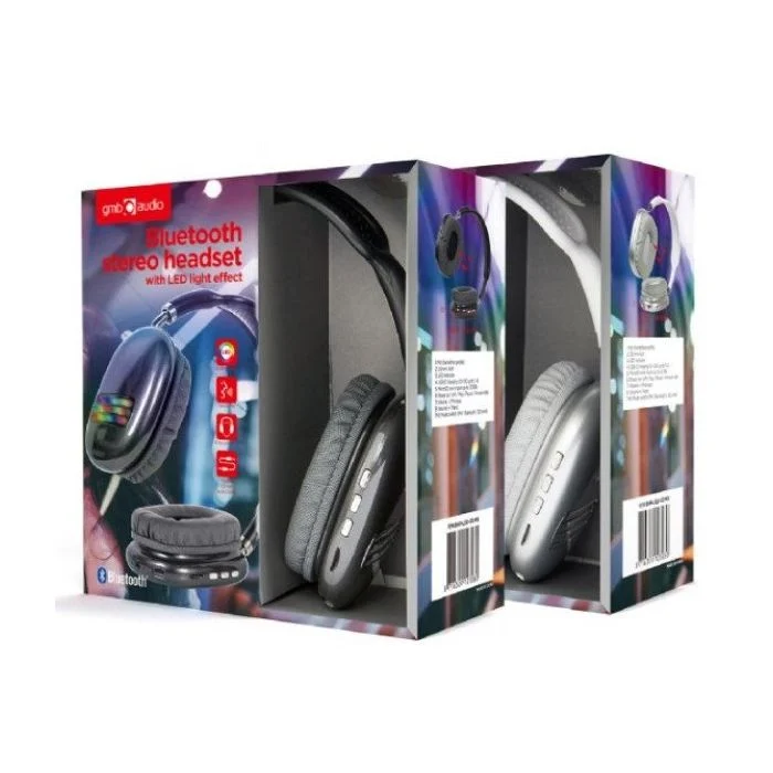 Gembird BHP-LED-02-W - Bluetooth slušalice sa mikrofonom, LED, bele