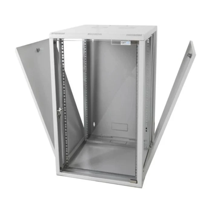 VATPAN - rek orman 20U 19" 600mm nazidni sa stranicama, staklena vrata, beli