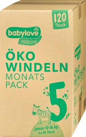 babylove
nature pelene, veličina 5 junior (10-16 kg), mesečno pakovanje: 4 x 30 kom., 120 kom