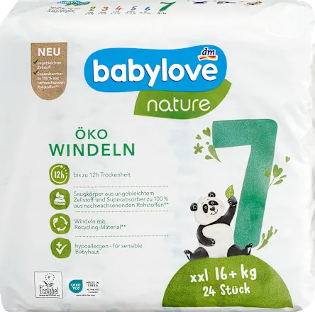 babylove
nature pelene, veličina 7 xxl (16+kg), 24 kom