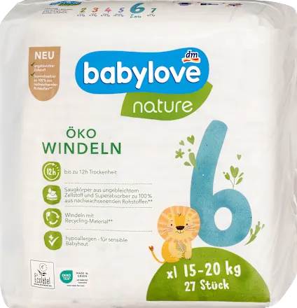 babylove
nature pelene, veličina 6 xl (15-20kg), 27 kom