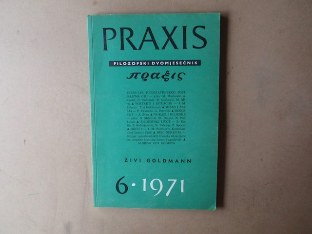 PRAXIS FILOZOFSKI ČASOPIS 6 - 1971