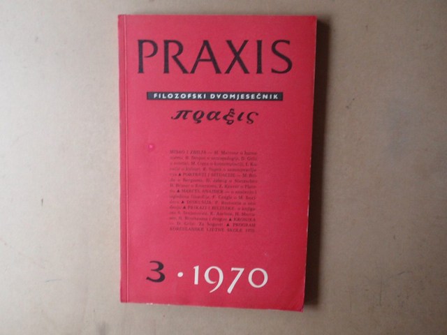 PRAXIS FILOZOFSKI ČASOPIS 3 - 1970