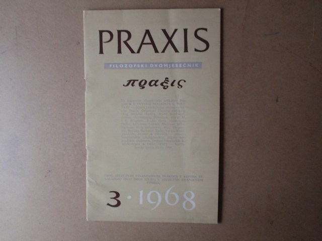 PRAXIS FILOZOFSKI ČASOPIS 3  - 1968