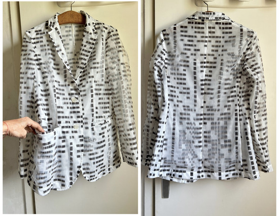 EMPORIO ARMANI dvoslojni sako,sitna mrežica spolja