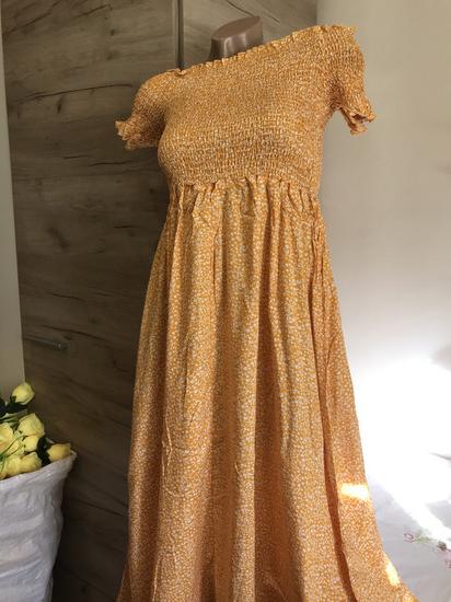 Nova Ebelive zuta-beli cvetici haljina S/M