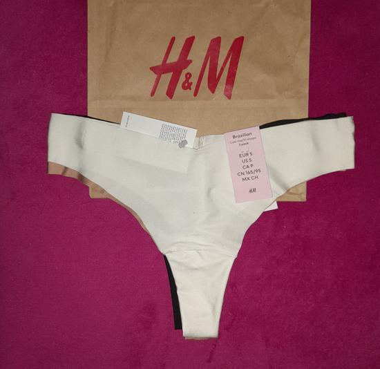 H&M bele,bež,crne tange microfiber laser cut NOVO