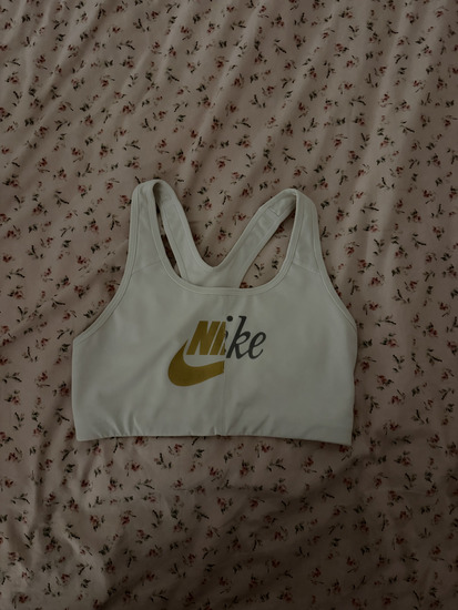 Nike sportski top — bela, zlatni logo