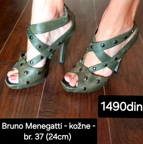Bruno Menegatti sandale štikle kožne br. 37