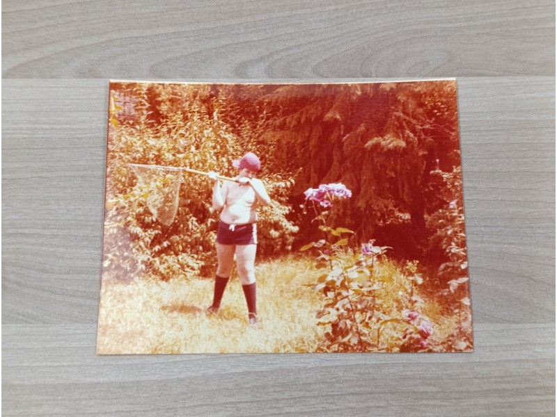 Fotografija dečak s mrežicom za leptire