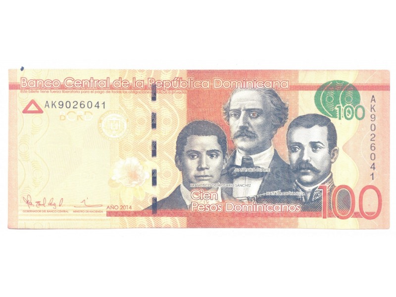 Dominikana 100 pesos 2014 UNC