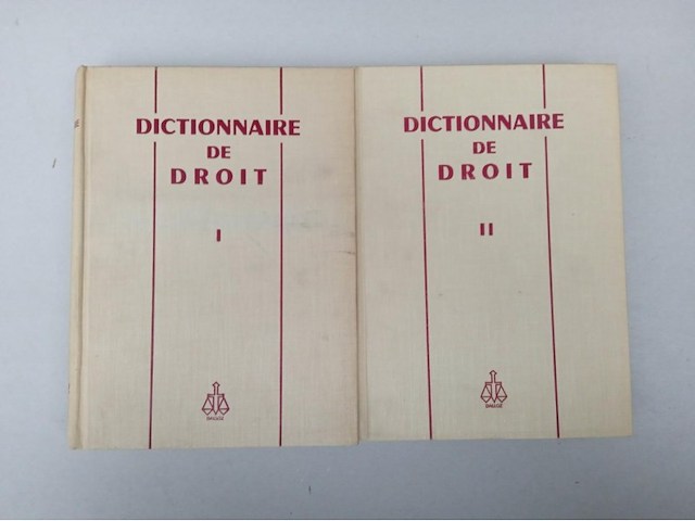 Dictionnaire de droit I i II / Pravni recnik