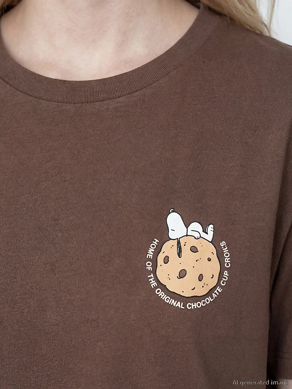 XSIDE Ženska Majica Sa Okruglim Izrezom Sa Snoopy Printom