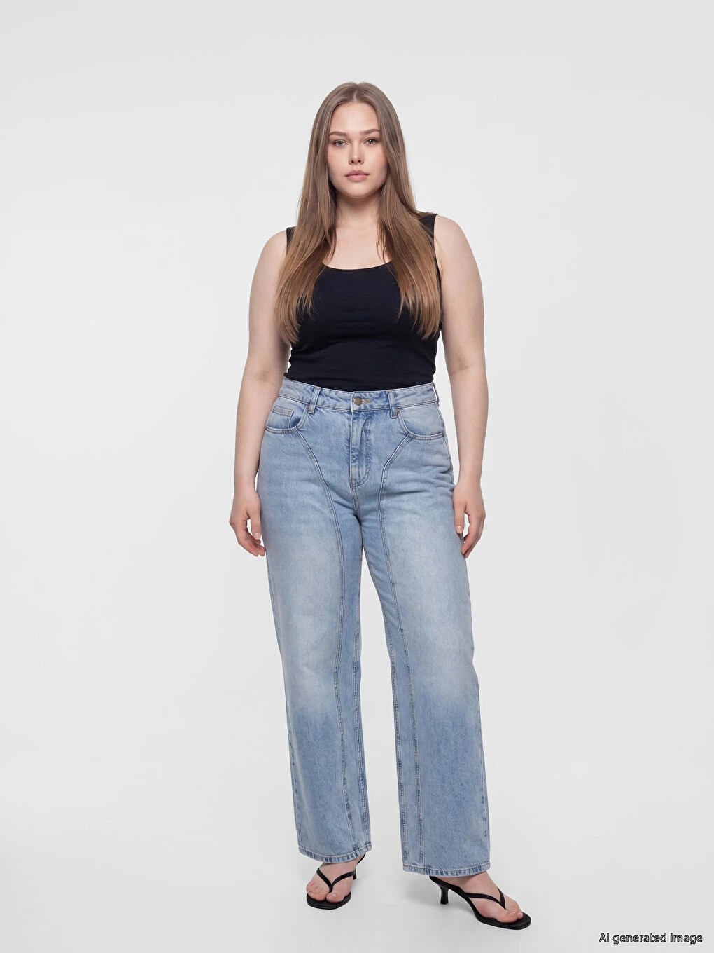 LCWAIKIKI Curve Plus Size U Izrez Ženska Top Majica Bez Rukava