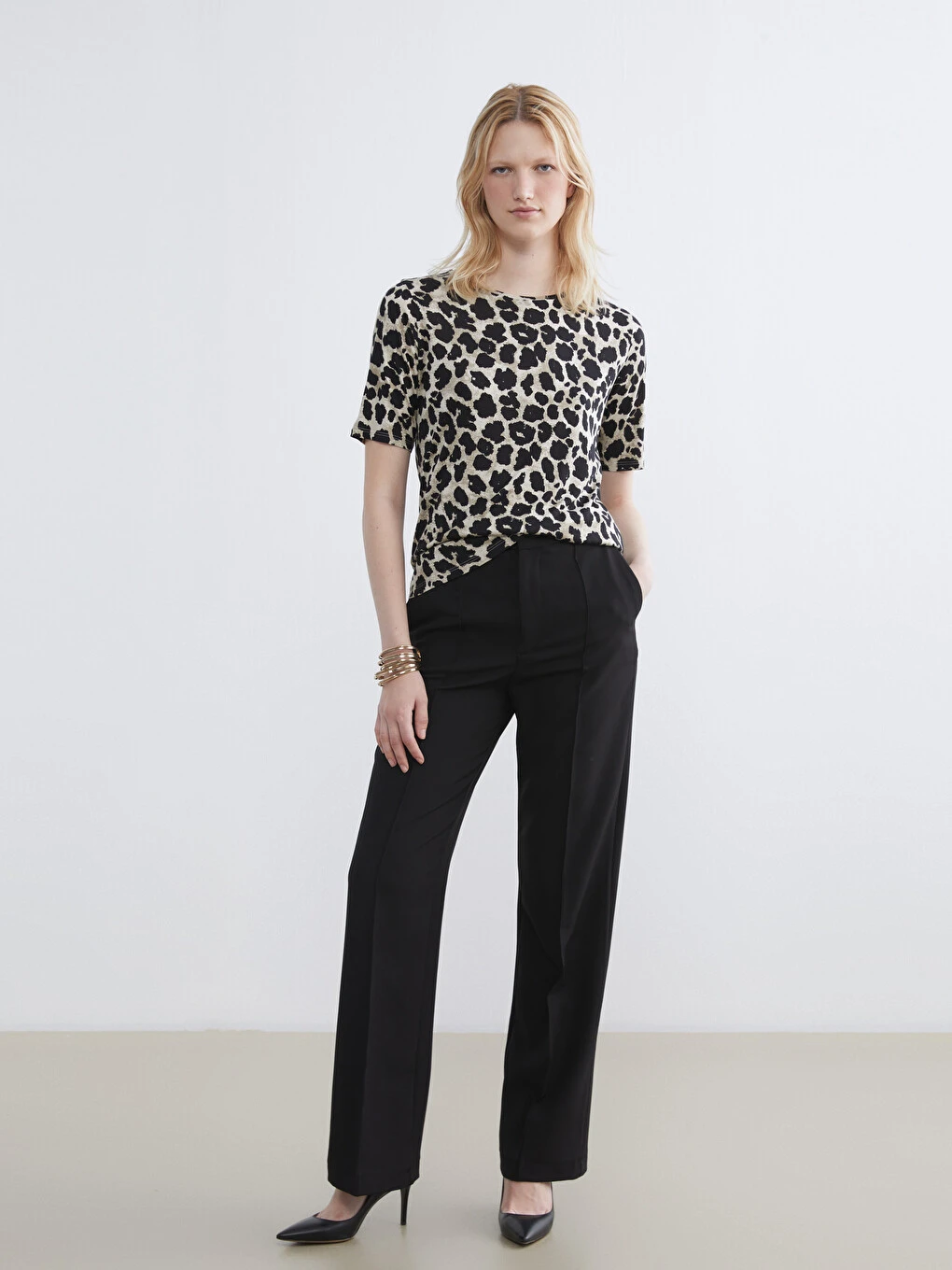 LCWAIKIKI Basic Ženska Majica Sa Leopard Printom