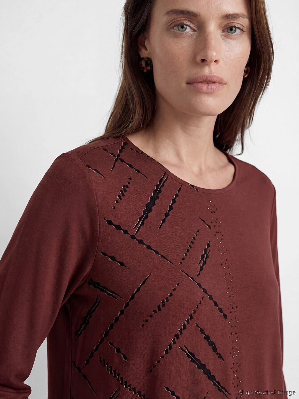 LCW Grace Bluza Sa Okruglim Izrezom Ukrašena Cirkonima