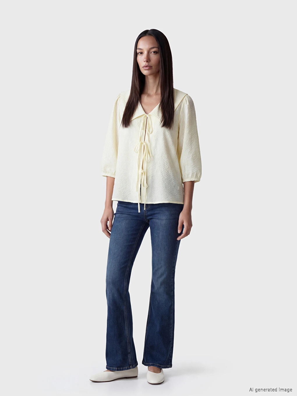 LCW EVERYDAY Karirana Bluza Sa Peter Pan Kragnom