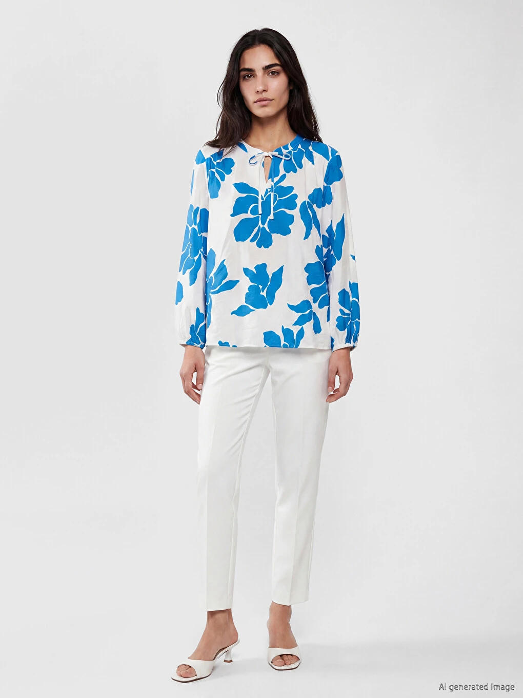 LCW EVERYDAY Cvetna Bluza Sa Kragnom Na Vezivanje
