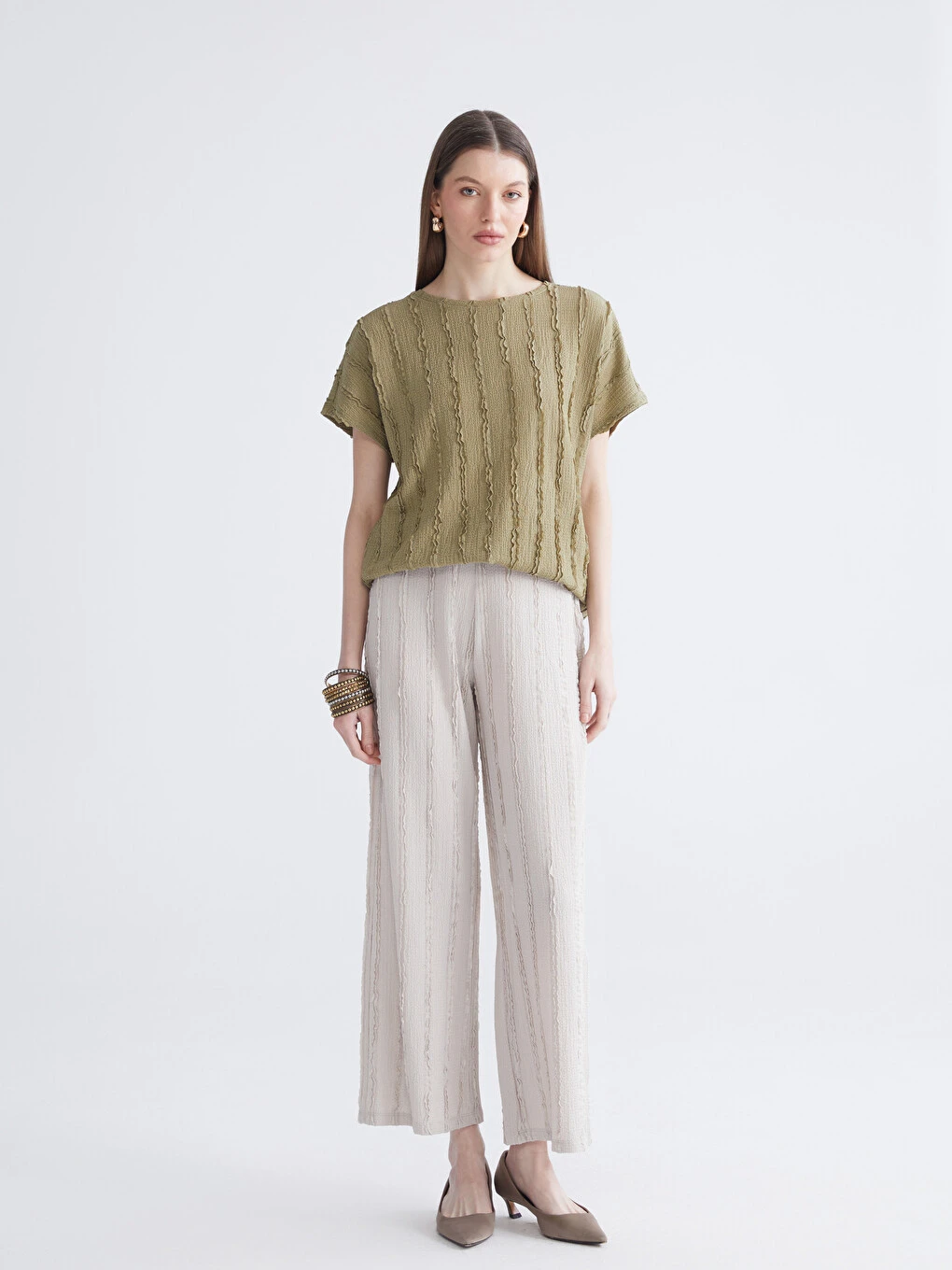 LCWAIKIKI Classic Bluza Sa Teksturom Sa Okruglim Izrezom