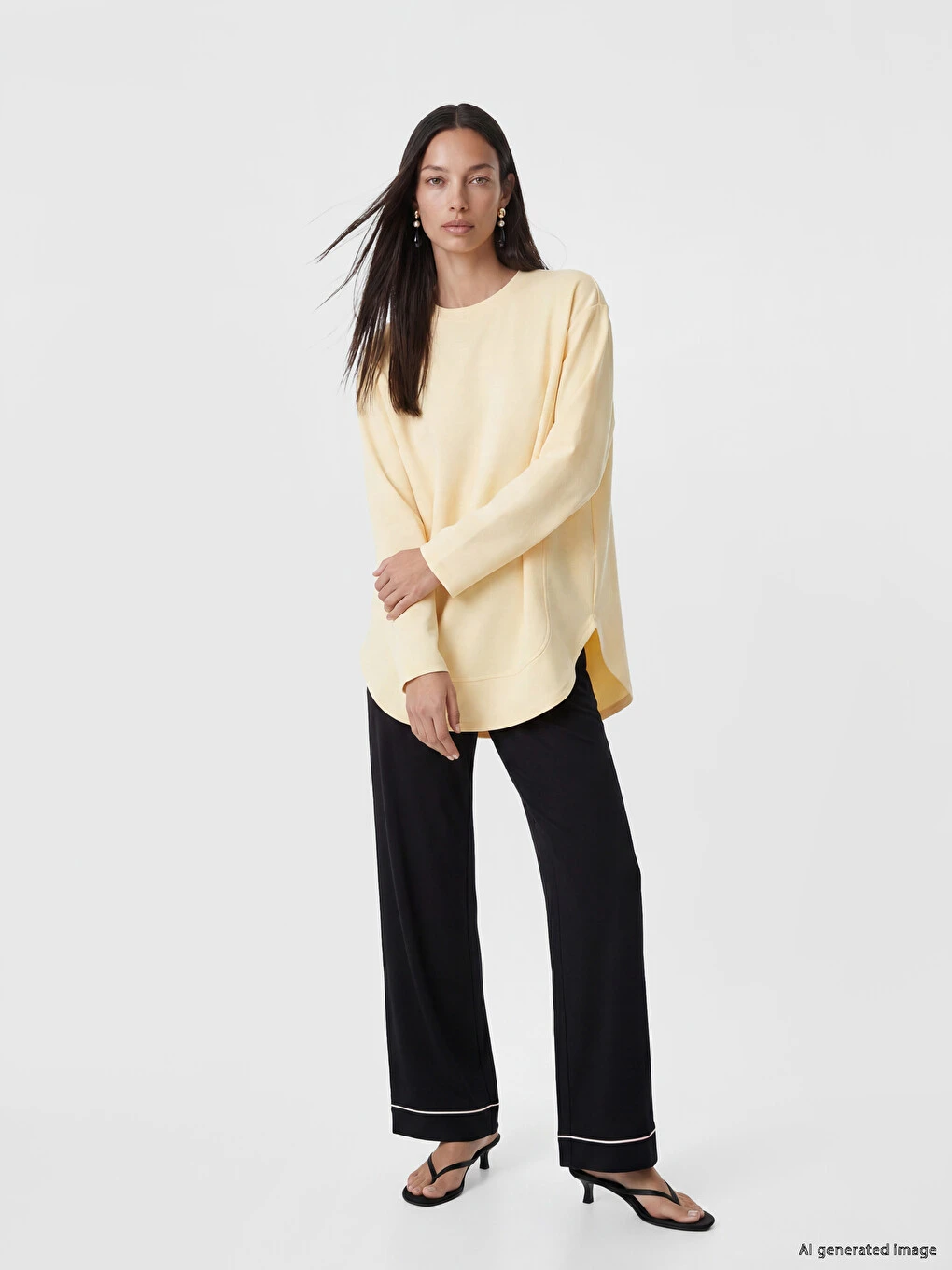 LCW EVERYDAY Oversize Dukserica Tunika Za Žene Sa Mekim Dodirom