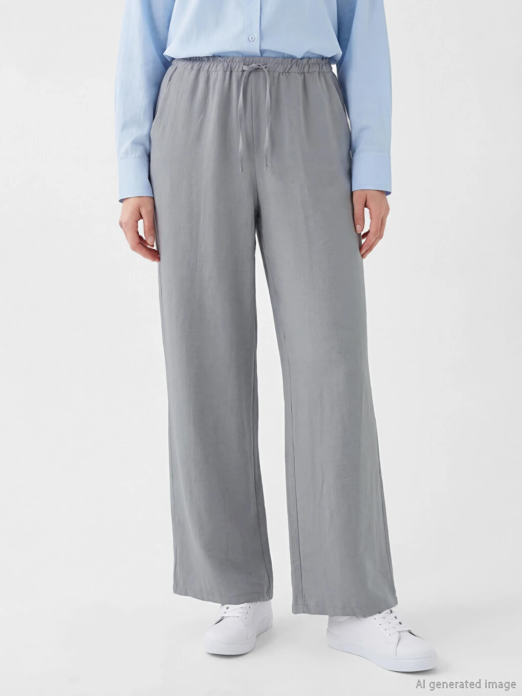 LCW Modest Ženske Pantalone Sa Elastičnim Strukom I Širokim Nogavicama