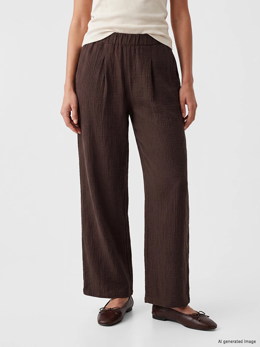 LCWAIKIKI Classic Ženske Pantalone Sa Elastičnim Strukom Od Naboranog Materijala