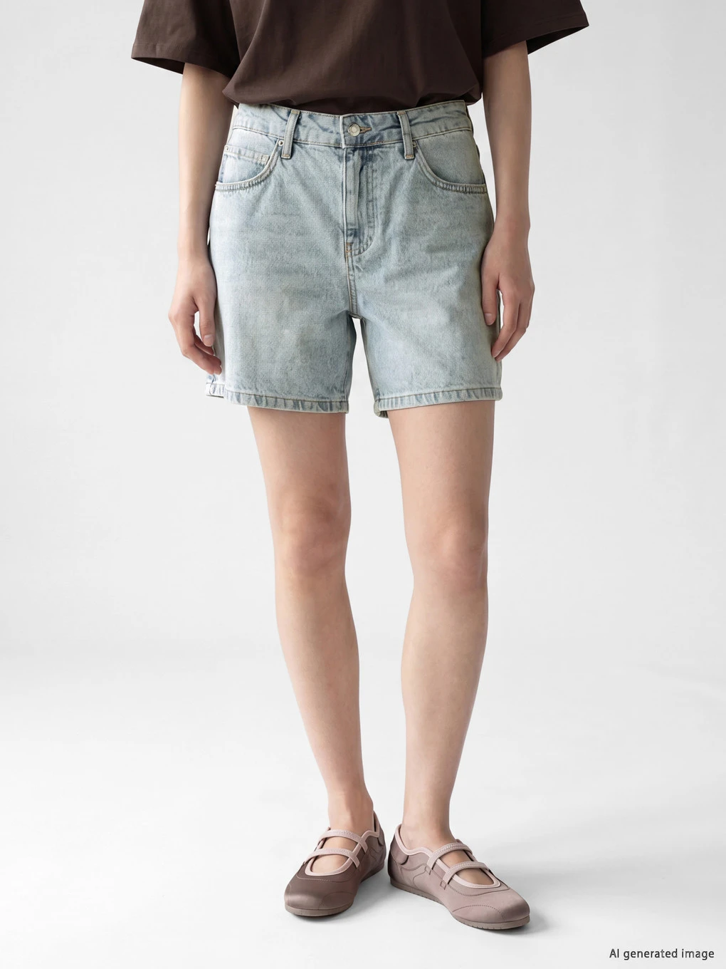 XSIDE Ženski Teksas Šorts Sa Visokim Strukom Mom Fit Kroja