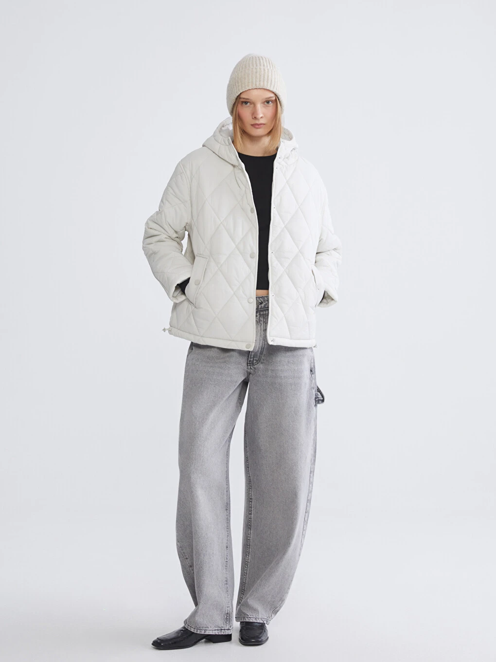 XSIDE Ženska Proštepana Oversize Jakna Sa Kapuljačom