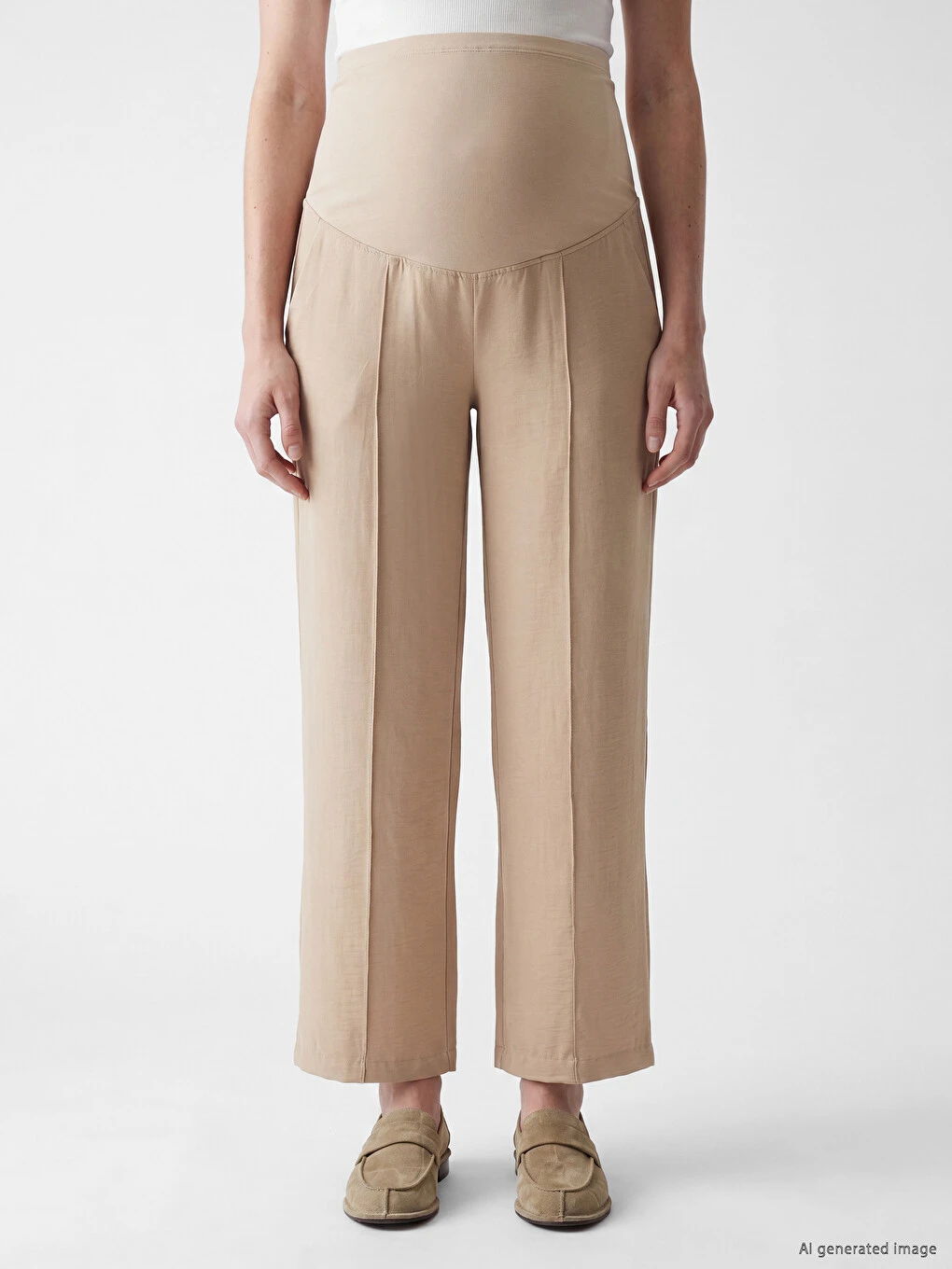 LCWAIKIKI Maternity Trudničke Pantalone Sa Pojasom Preko Stomaka