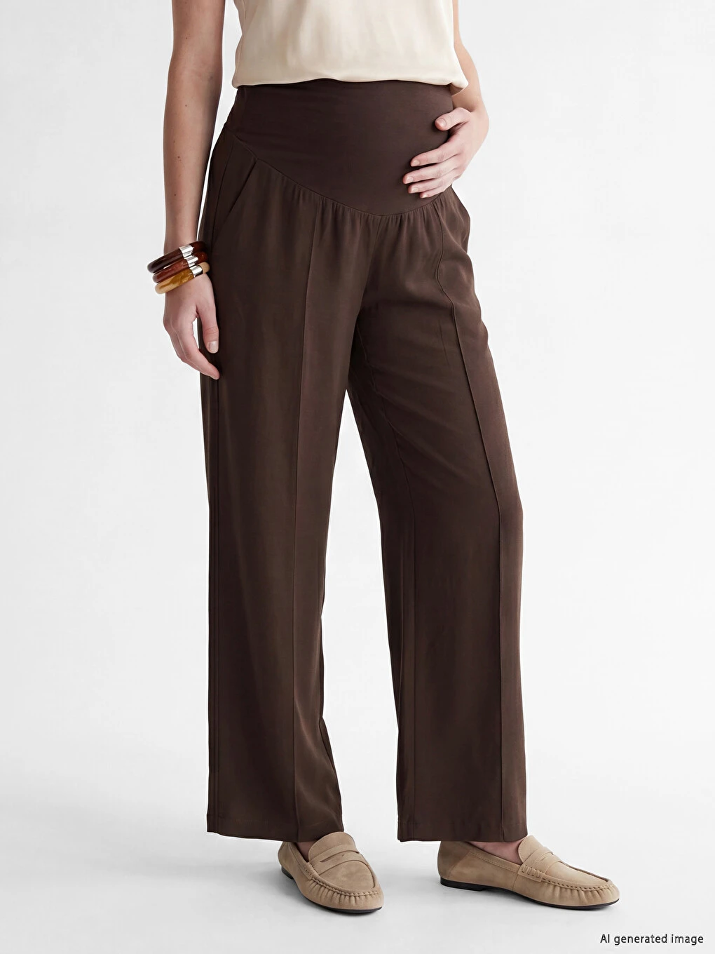 LCWAIKIKI Maternity Trudničke Pantalone Sa Pojasom Preko Stomaka