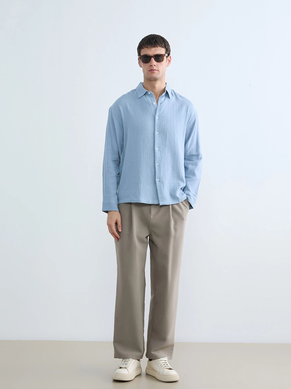 LCW Vision Regular Fit Teksturisana Muška Košulja