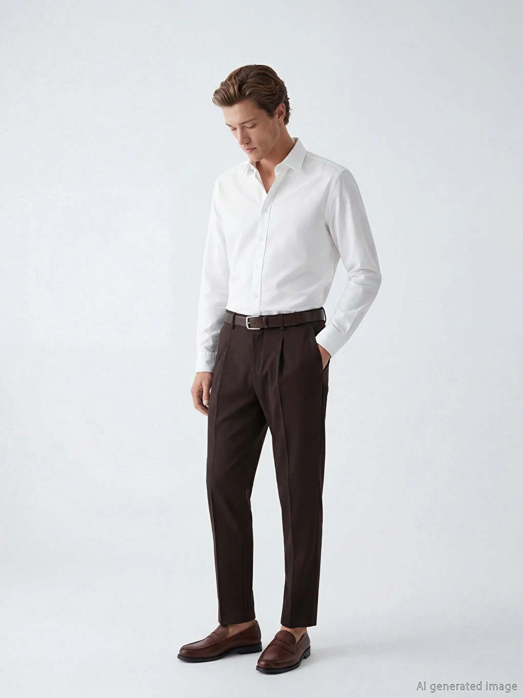 SOUTHBLUE Regular Fit Muška Basic Košulja Od Mešavine Lana