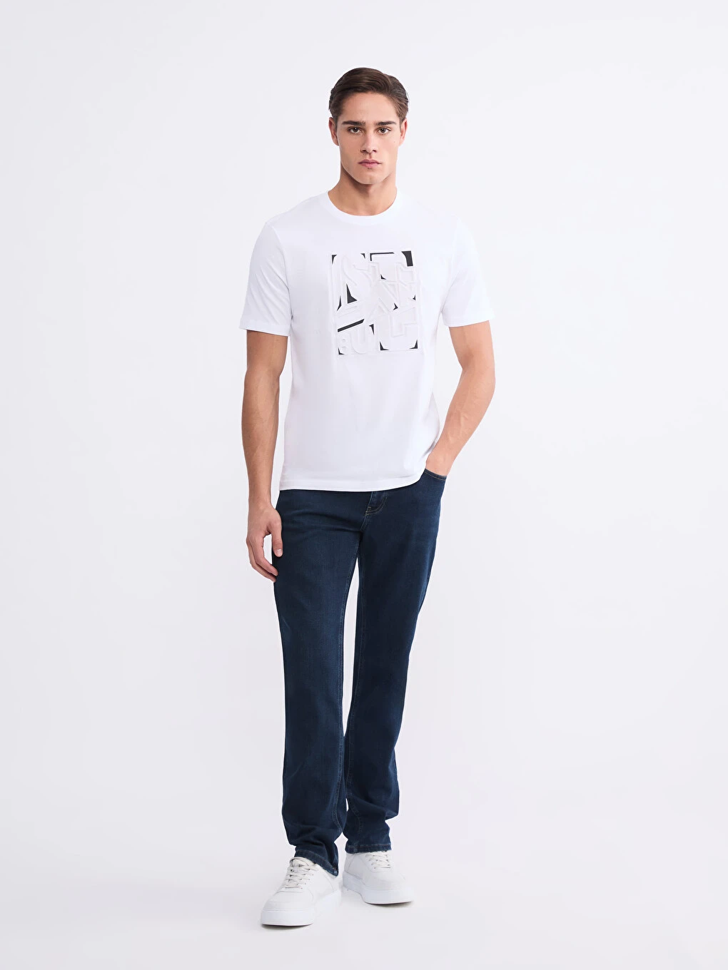 LCWAIKIKI Classic Muška Majica Od Džersi Materijala Sa Štampom I Okruglim Izrezom