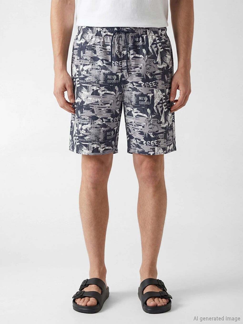 LCW SWIMWEAR Muški Šorts Za Kupanje Sa Uzorkom Ispod Kolena
