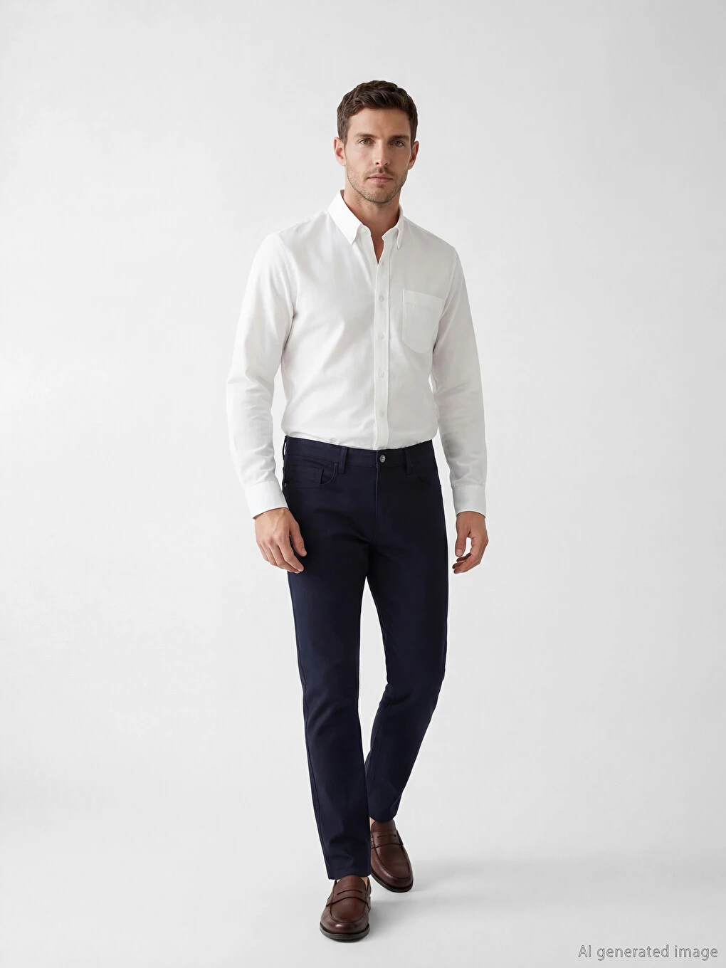 LCWAIKIKI Classic Regular Fit Muška Basic Košulja Od Materijala Sa Izgledom Lana