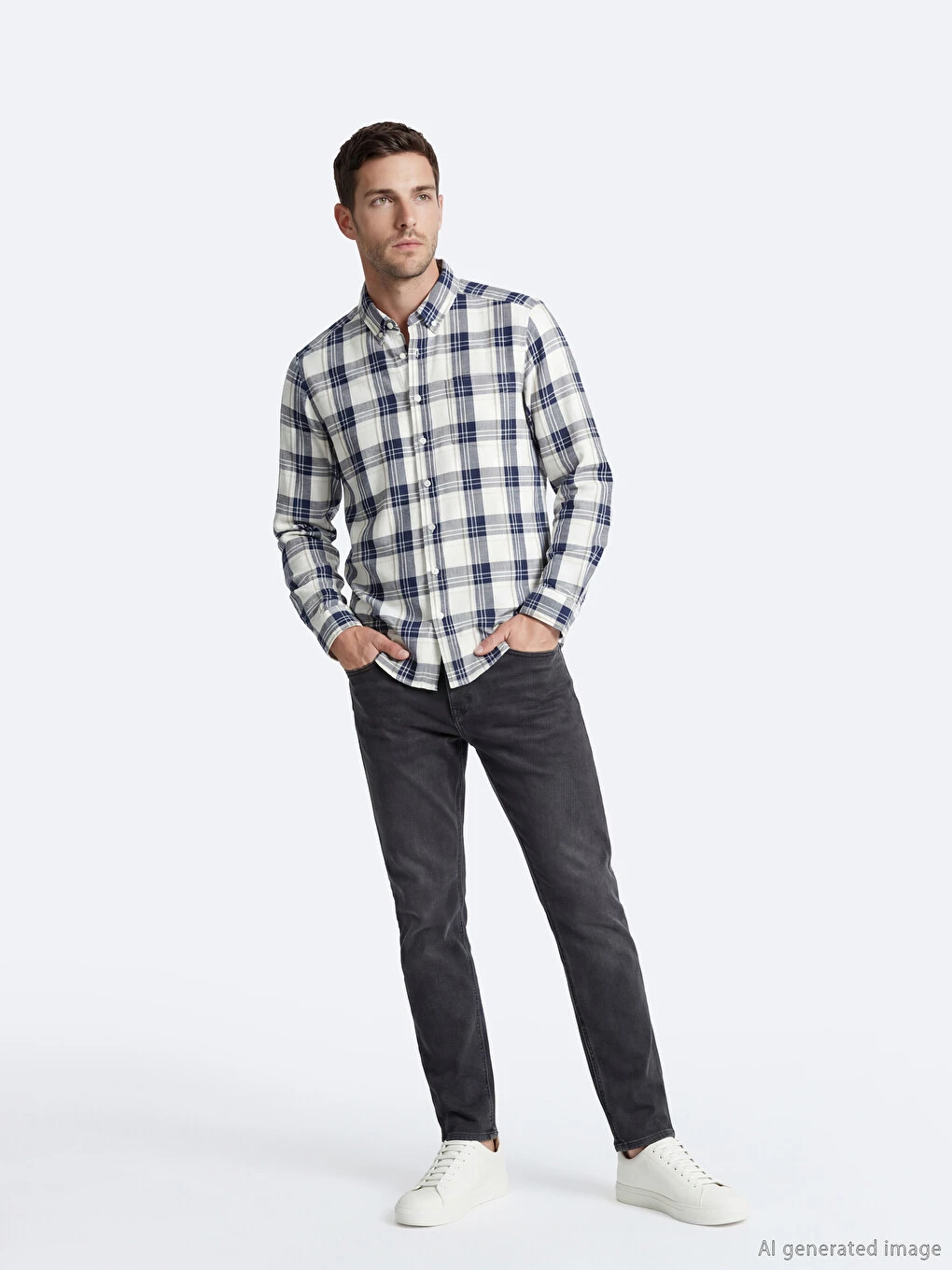 LCWAIKIKI Classic Regular Fit Karirana Muška Košulja