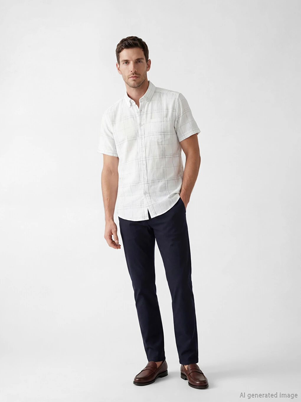 LCWAIKIKI Classic Regular Fit Karirana Muška Košulja Od Poplina