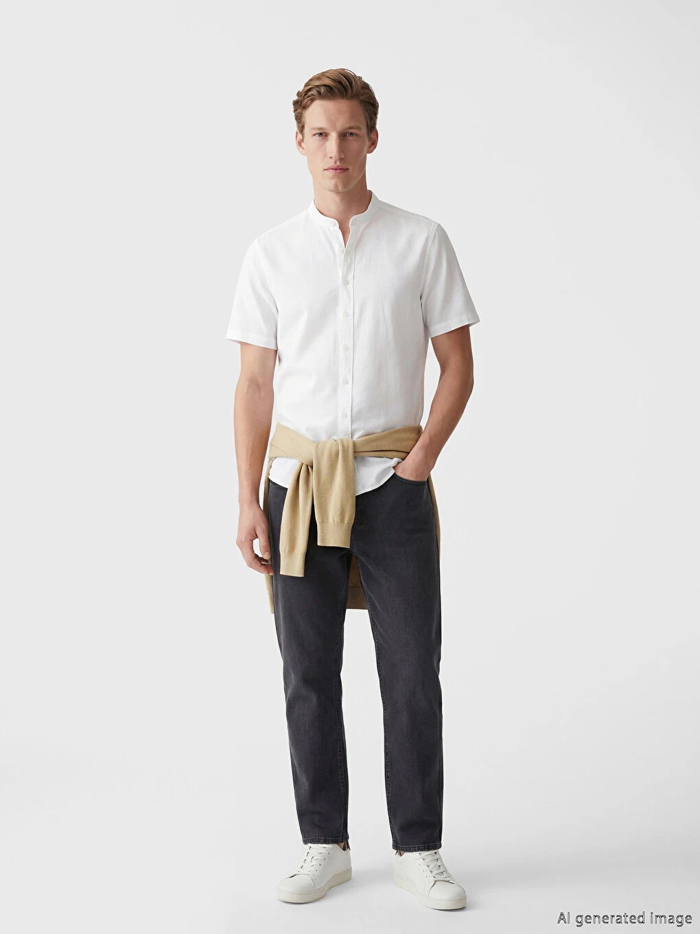 SOUTHBLUE Regular Fit Muška Basic Košulja Od Mešavine Lana
