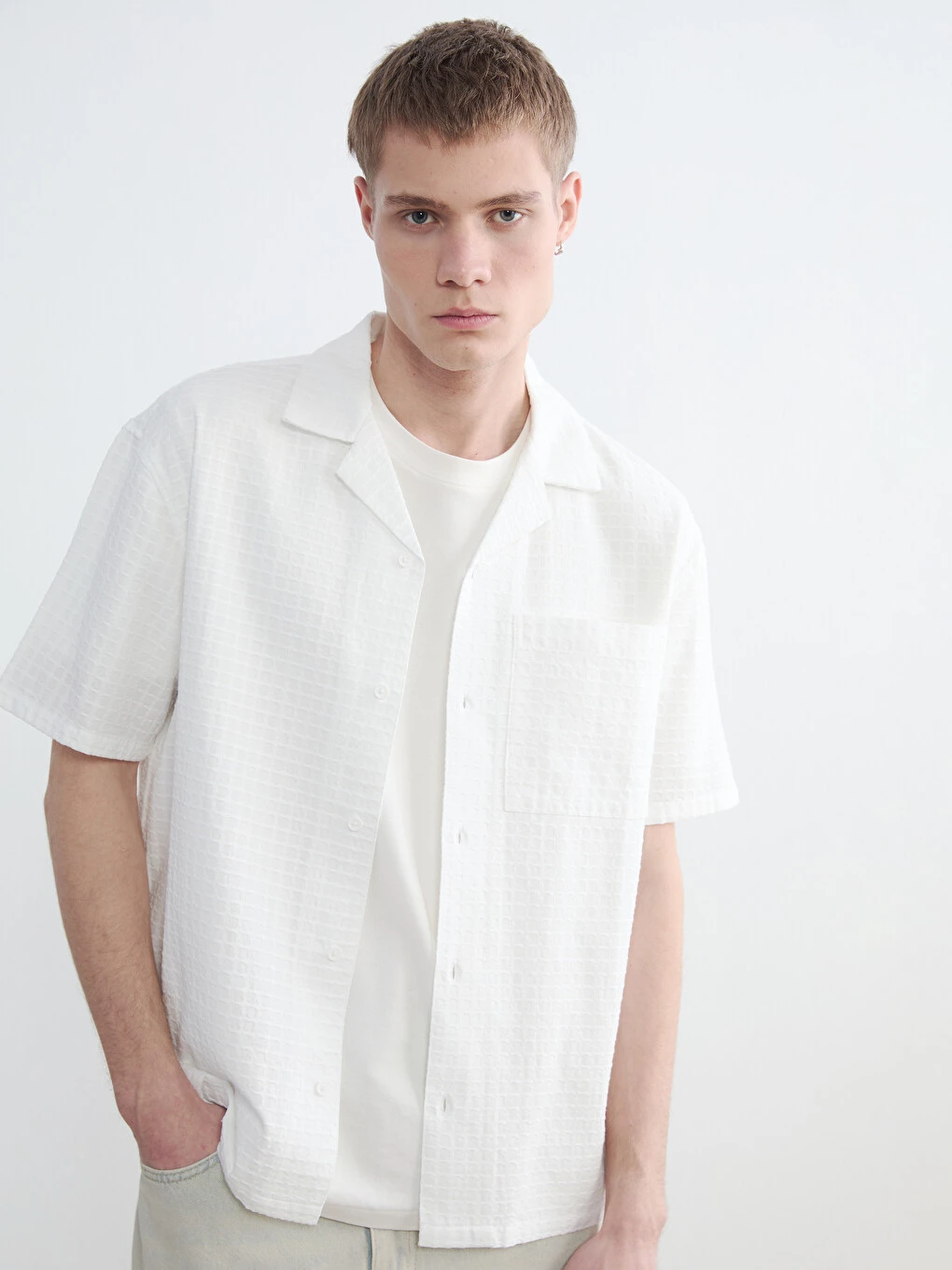 XSIDE Loose Fit Muška Basic Košulja Sa Teksturom