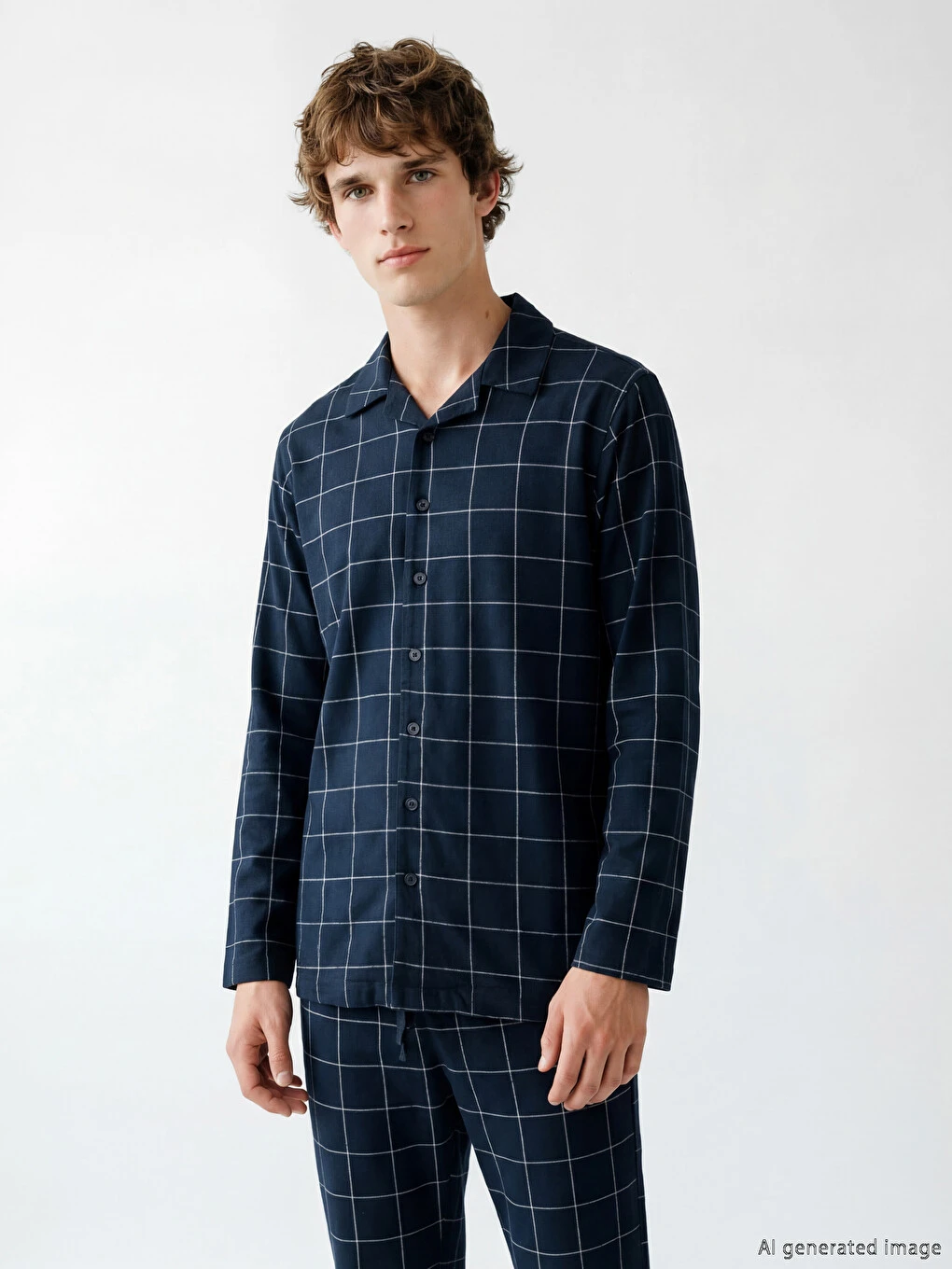 LC WAIKIKI Standard Fit Karirani Muški Pidžama Komplet