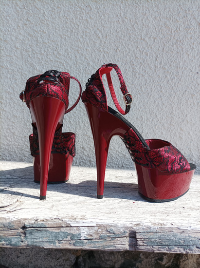 Pleaser Delight-662-2LC Sandale sa Pertlama 37