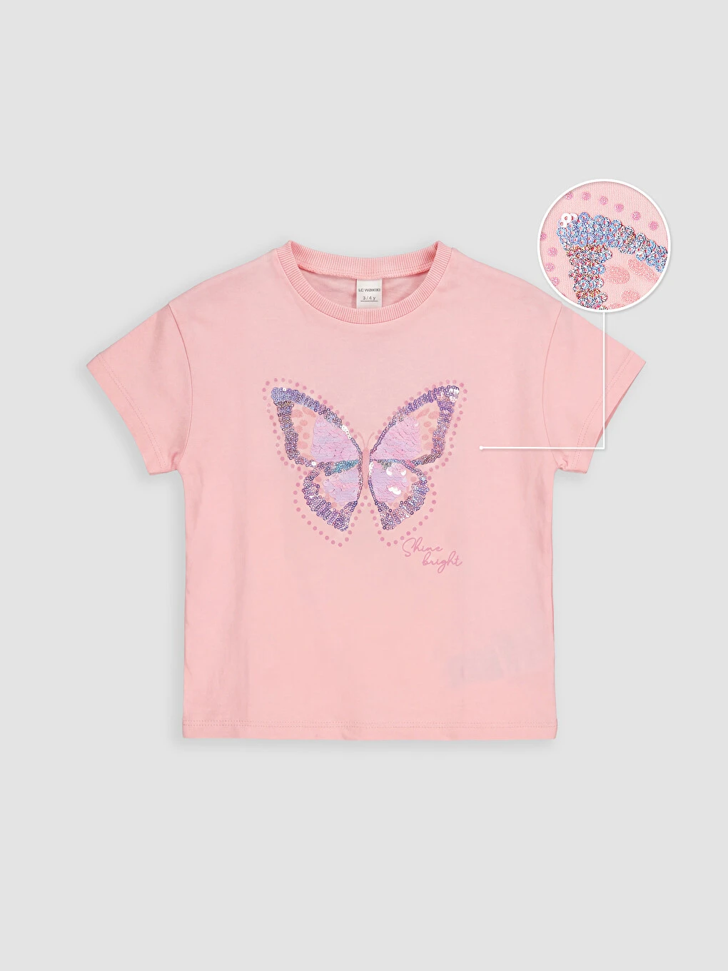 LCW Kids Majica Za Devojčice Ukrašena Šljokicama