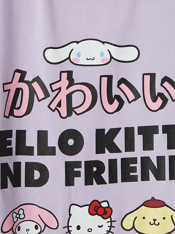 LCW Kids Dečija Majica Sa Okruglim Izrezom Hello Kitty Štampom Za Devojčice