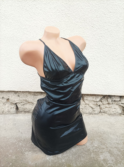 Passion PVC Latex Crna Goth Haljina M