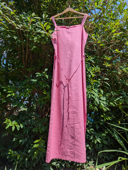 Vintage maxi haljina pamuk-lan